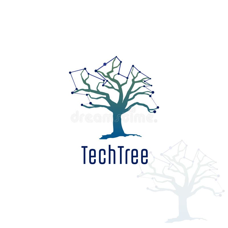 Tech Tree Electrical and Digital Logo with Vector Design Stock Vector ...