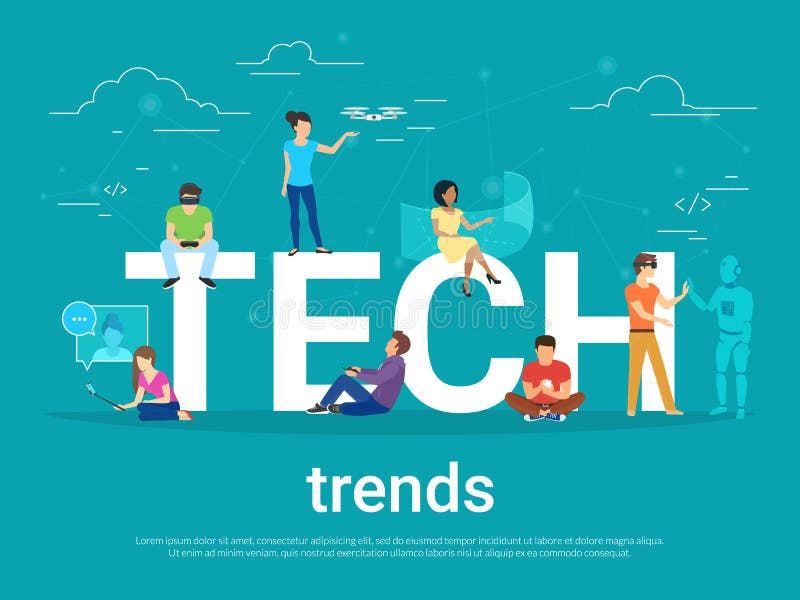 Tech Trends Concept Illustration Stock Vector - Illustration of mobile ...