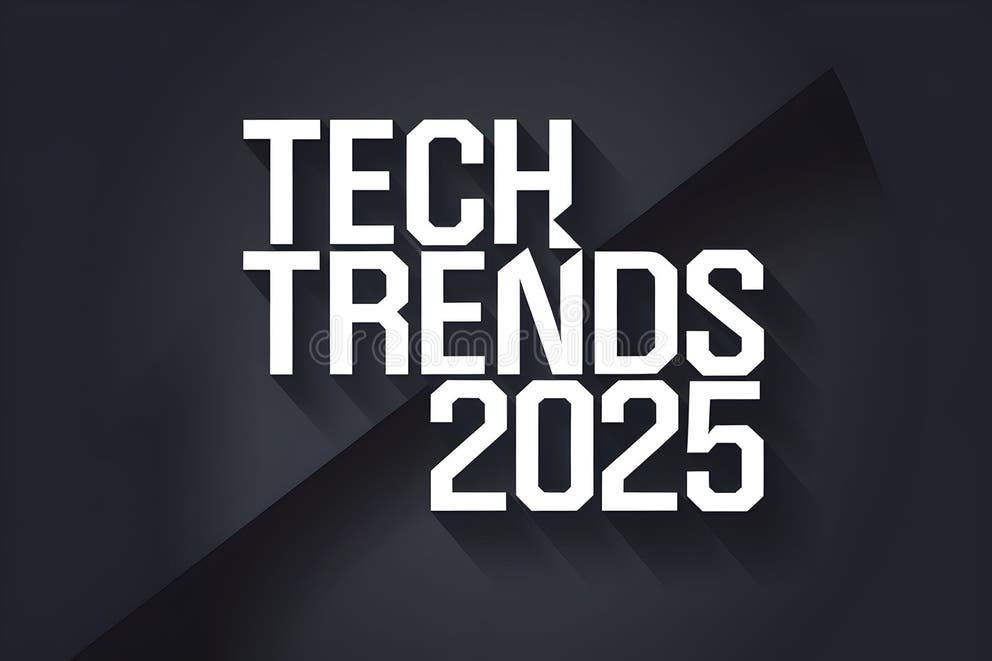 TECH TRENDS 2025 Graphic on a Dark Background. Modern Design ...