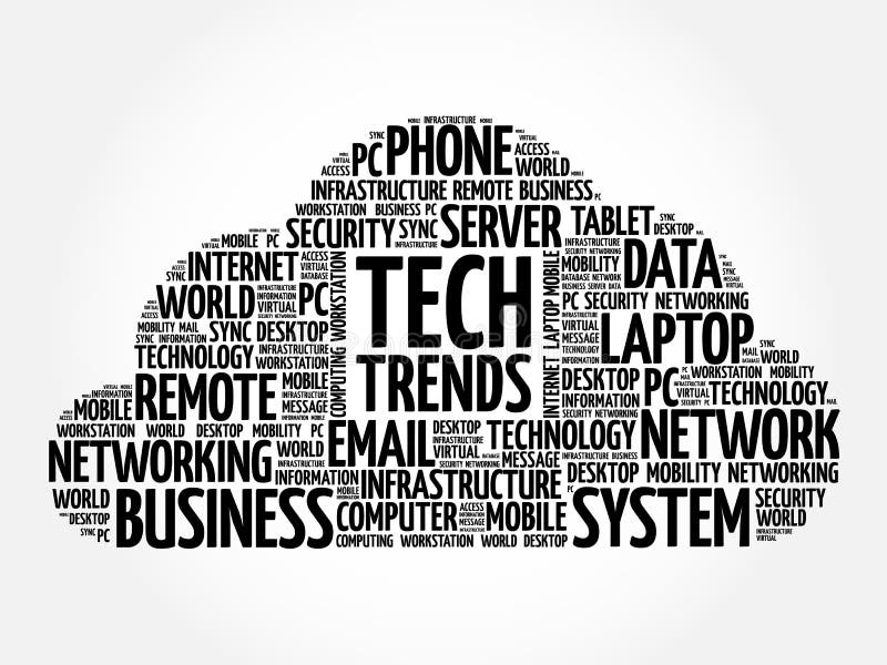 Tech Trends Word Cloud Collage Stock Illustration - Illustration of ...