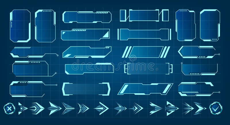 Tech ui frames stock vector. Illustration of website - 256387939