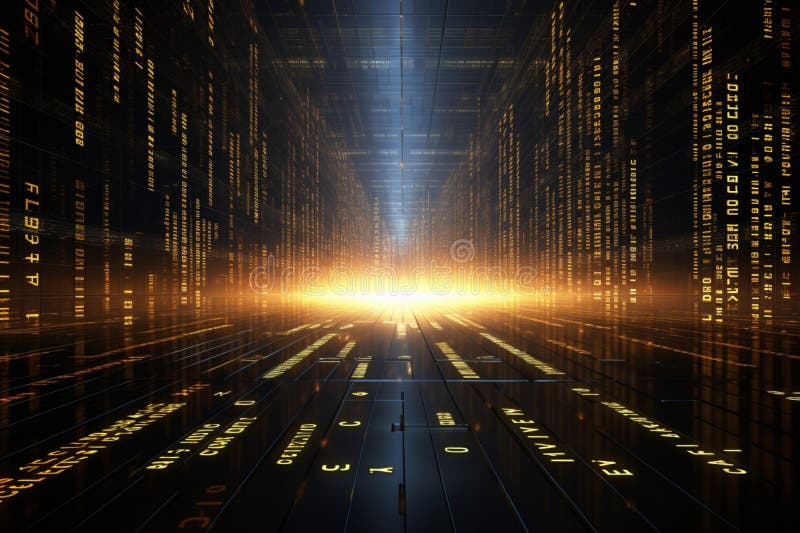 Tech Vibes Futuristic Cyberspace with a Captivating Binary Code ...