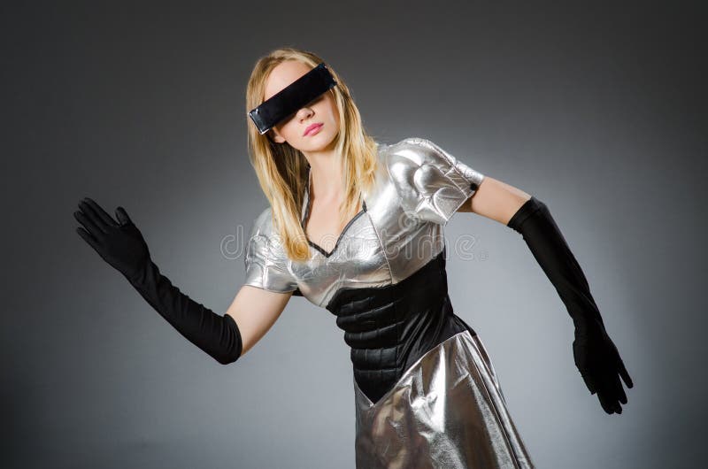 Tech woman stock image. Image of future, futuristic, dress - 50789335