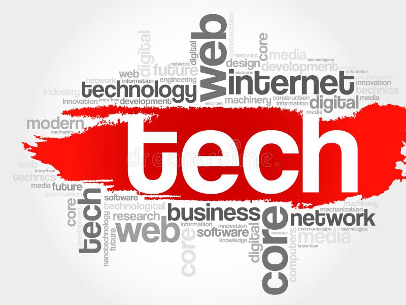 Tech word cloud stock illustration. Illustration of cloud - 205697873
