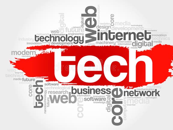 Tech word cloud stock illustration. Illustration of cloud - 205697873