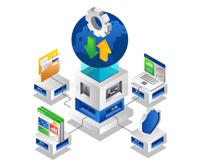 Tech World Cloud Server Network Stock Illustration - Illustration of ...