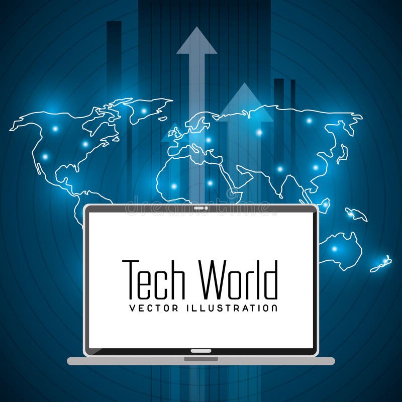 Tech world design stock illustration. Illustration of design - 65734426