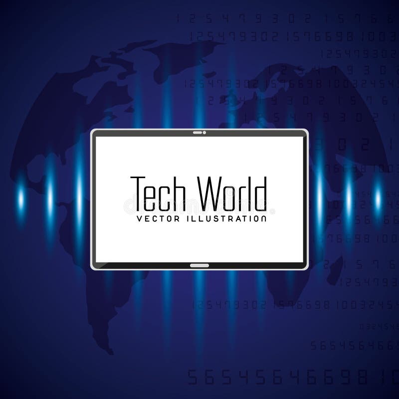 Tech world design stock illustration. Illustration of globe - 65734442