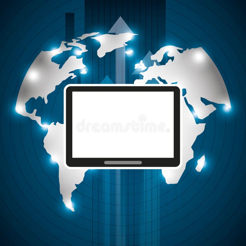 Tech world design stock illustration. Illustration of modern - 65734555