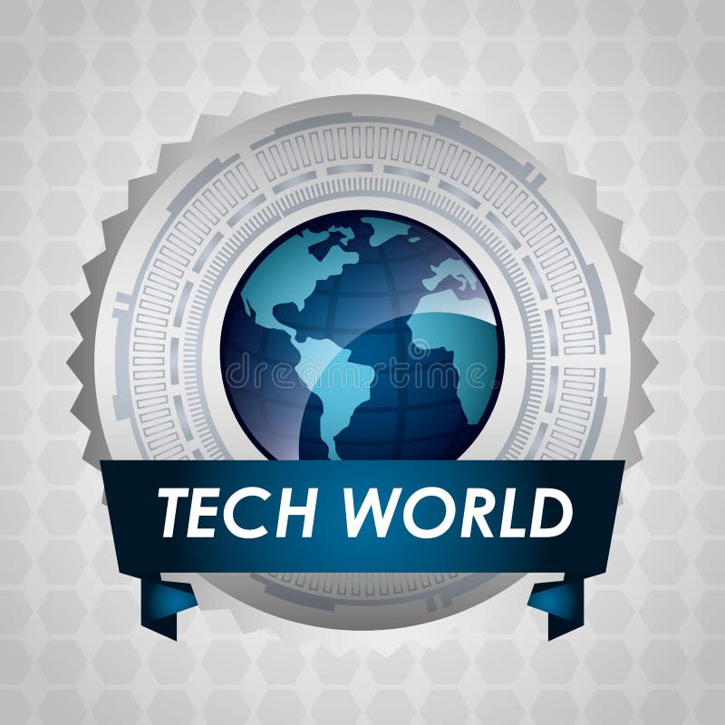 Tech world design stock illustration. Illustration of abstract - 65734807