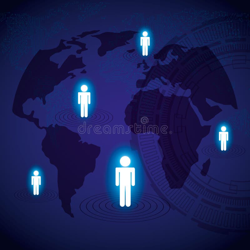 Tech world design stock illustration. Illustration of person - 65735074