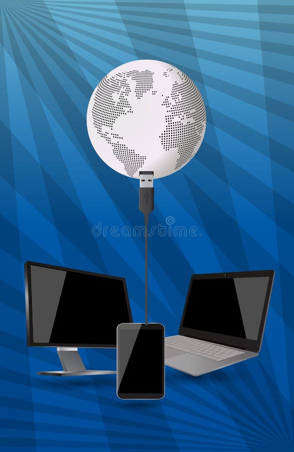 Tech world stock vector. Illustration of equipment, connection - 36995873