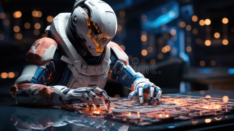 Techbot: a Futuristic 3D Illustration of Smart Technology on Display ...