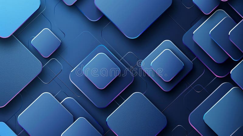 Techie Blue Background with Rounded Squares, Digital Elegance, Modern ...