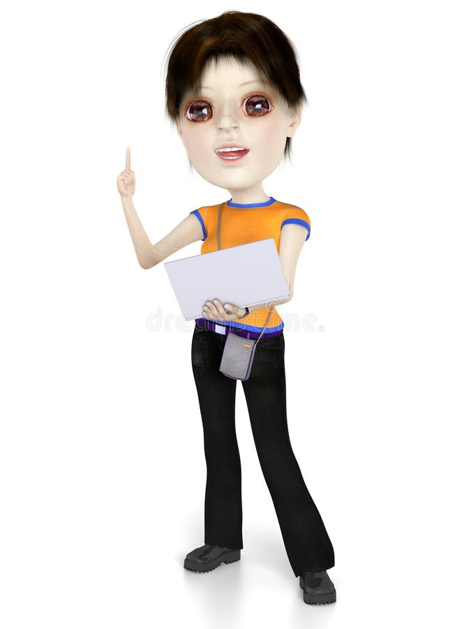 Techie girl. stock illustration. Illustration of woman - 14461234