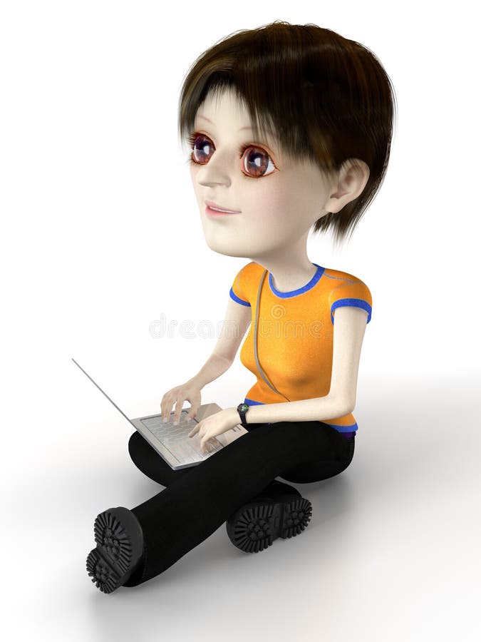 Techie girl. stock illustration. Illustration of woman - 14461234