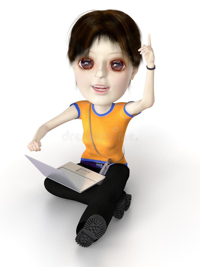 Cute Cartoon Girl with Inline Skates Stock Illustration - Illustration ...