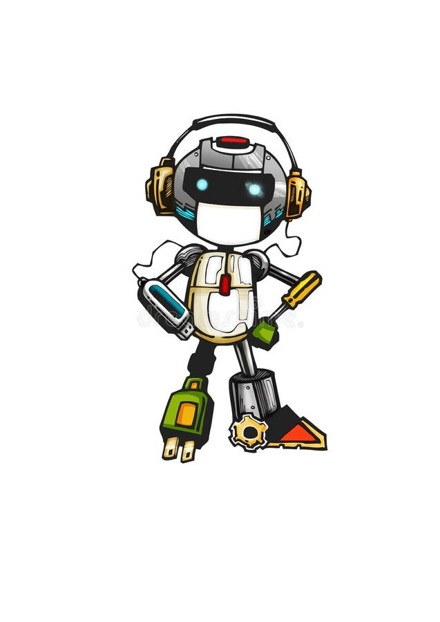 Techie robot stock illustration. Illustration of memory - 43269999
