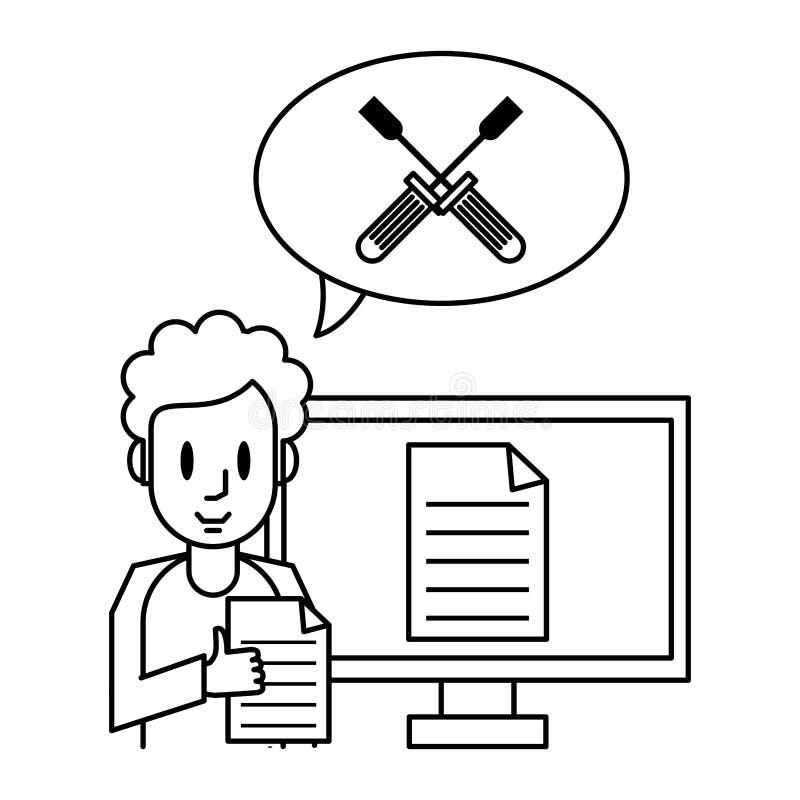 Techinical Support for Computer Stock Vector - Illustration of support ...