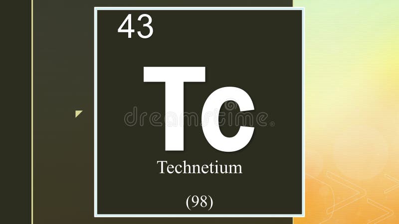 Technetium Chemical Element Symbol on Black Yellow Solid and Gradient ...
