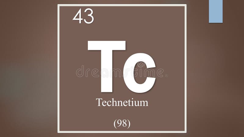 Technetium Chemical Element Symbol on Brown Simple Background Stock ...