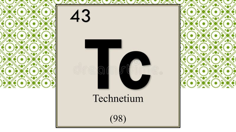 Technetium Chemical Element Symbol on Green Pattern Background Stock ...
