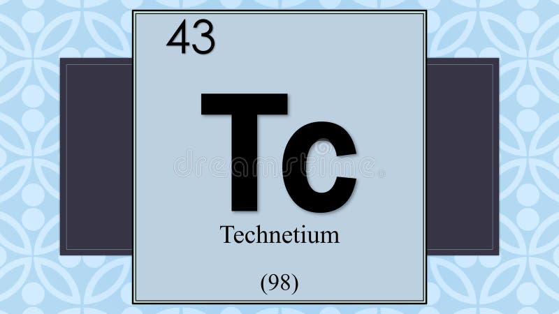 Technetium Chemical Element Symbol on Abstract Shape Blue Background ...