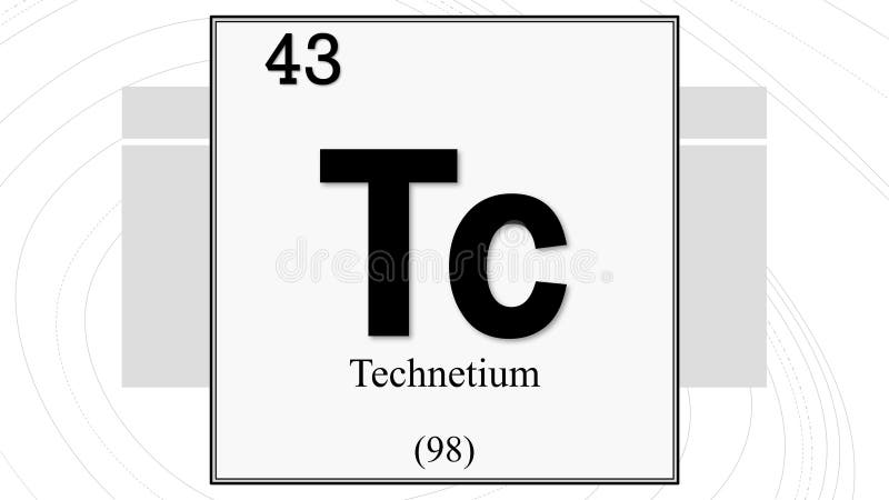 Technetium Chemical Element Symbol on Square Gray Background Stock ...