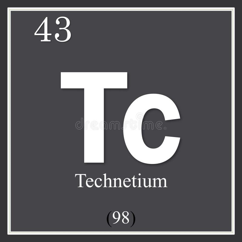 Technetium Chemical Element, Dark Square Symbol Stock Illustration ...