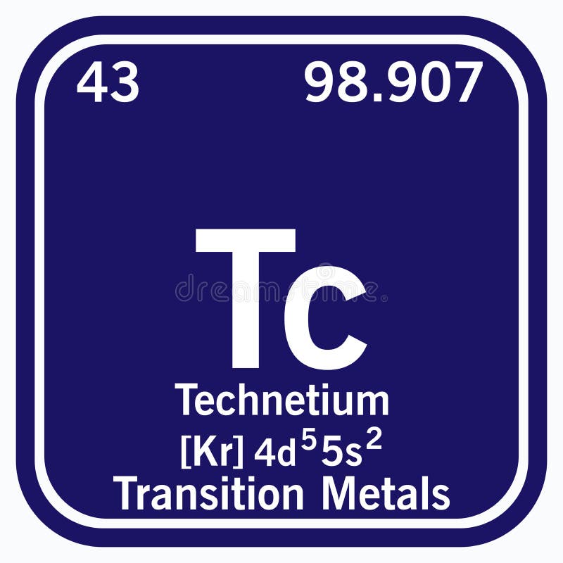 Technetium Periodic Table of the Elements Vector Illustration Eps 10 ...
