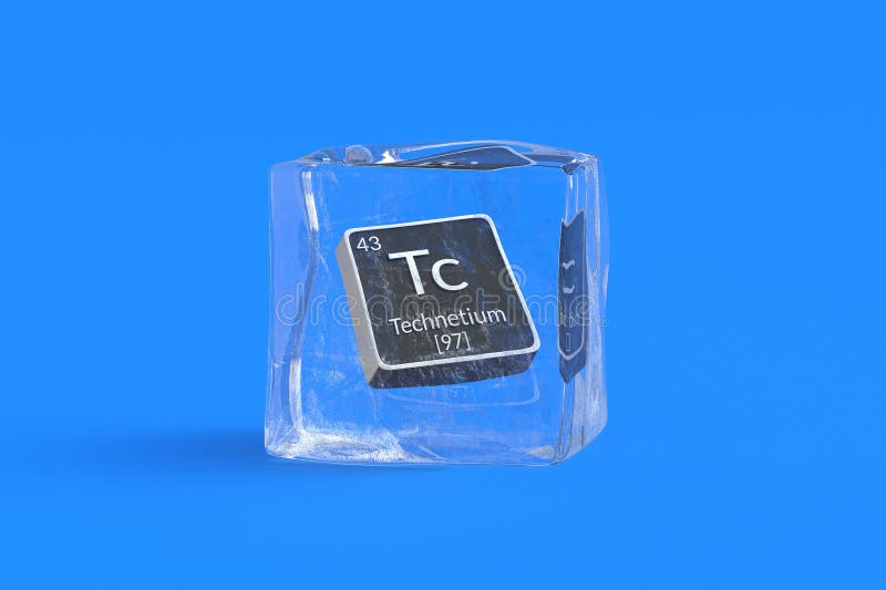 Technetium Tc Chemical Element of Periodic Table in Ice Cube. Symbol of ...
