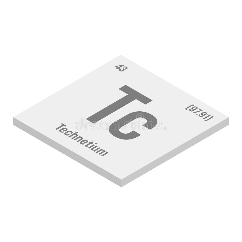Technetium on Periodic Table of Elements, Metal with Symbol Tc Stock ...