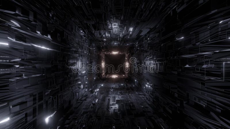 Technic Technology Space Tunnel Background Wallpaper 3d Rendering 3d ...