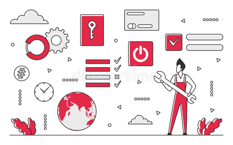 Technical admin support stock vector. Illustration of laptop - 269162660