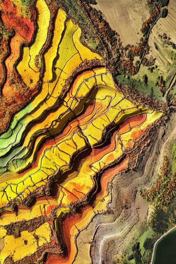 Technical Aerial View of Satellite-rendered GIS Map Featuring Elevation ...