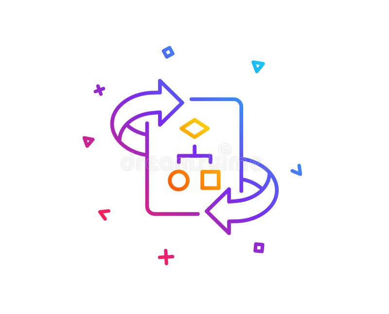 Technical Algorithm Line Icon. Project Documentation Sign. Vector Stock Vector - Illustration of ...