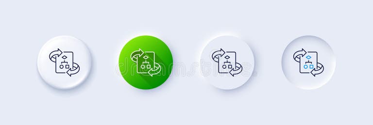 Technical Algorithm Line Icon. Project Documentation Sign. Line Icons. Vector Stock Illustration ...