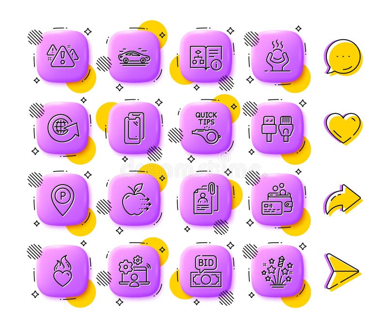 Technical Algorithm, Tutorials and Car Line Icons. for Web App, Printing. App 3d Buttons Icons ...