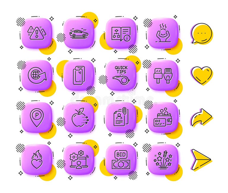 Technical Algorithm, Tutorials and Car Line Icons. for Web App, Printing. App 3d Buttons Icons ...