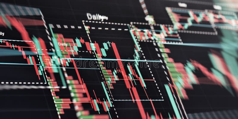 Technical Analysis Chart with Candlestick Patterns Stock Illustration ...