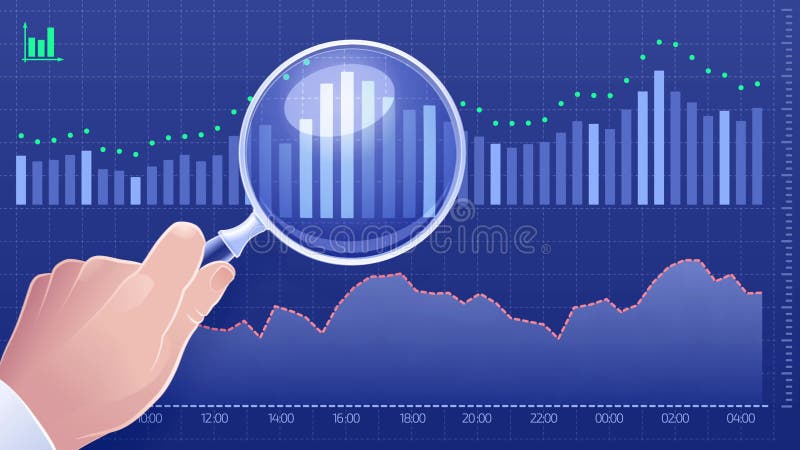 Technical Analysis of Stock Exchange Charts - Flat Animation Stock ...