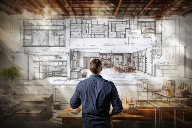 Technical Architect House Plan Engineer. Generate AI Stock Image ...