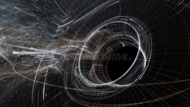 Technical Architecture Drawing: Black Hole Accretion Disk and Jet Stock ...