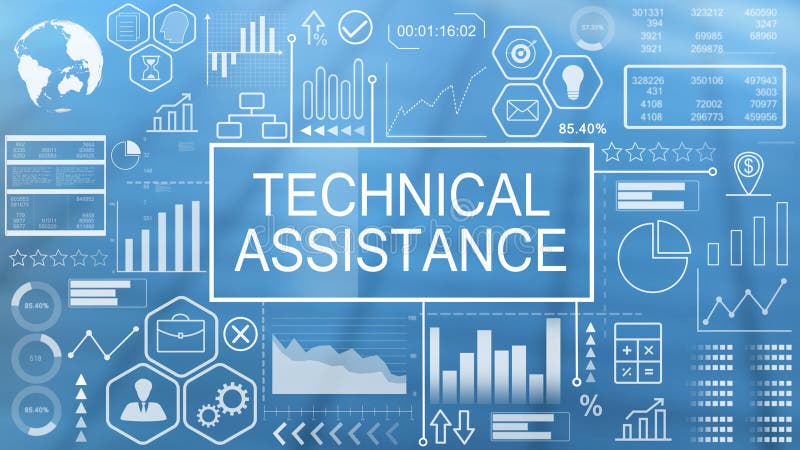 Technical Assistance, Animated Typography Stock Illustration ...