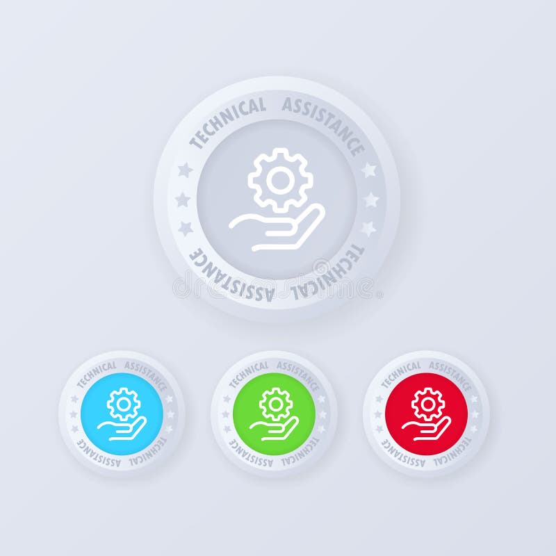 Technical Assistance Button in 3d Style.Technical Support. Customer ...