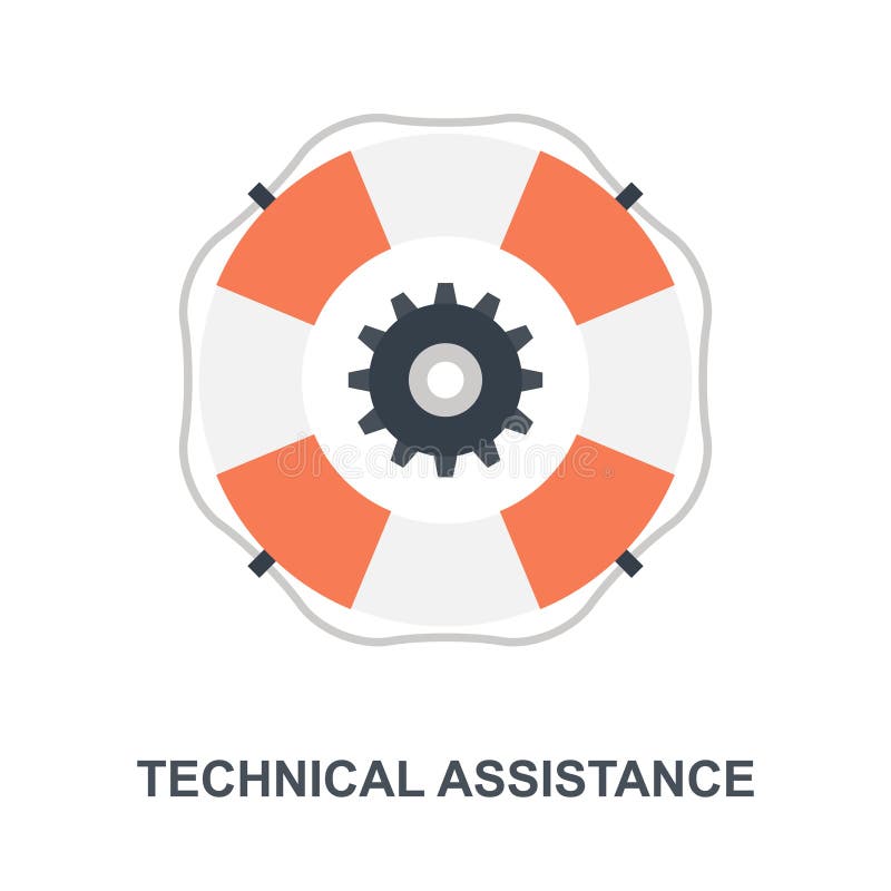 Technical Assistance Flat Icon Design Concept Stock Vector ...