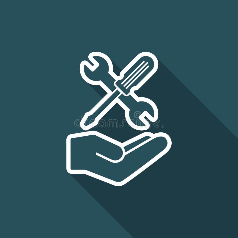 Technical Assistance Flat Icon Stock Vector - Illustration of ...