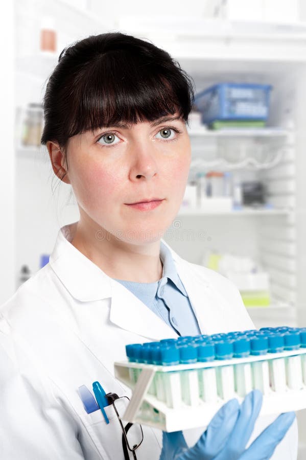 Technical Assistant Takes Samples Out of the Fridge Stock Image - Image ...