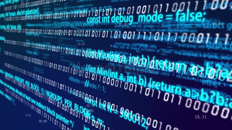 Digital Code Space Technology Background Stock Video - Video of ...