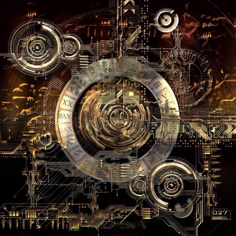 Technical Background with Timer Stock Illustration - Illustration of ...